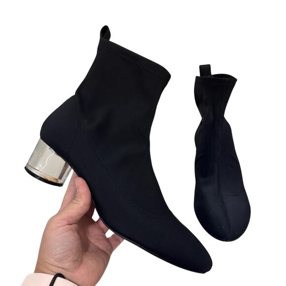 Zara | Shoes | Zara Trf Black Stretch Sock Boots Womens 38 Us 8 Clear ...